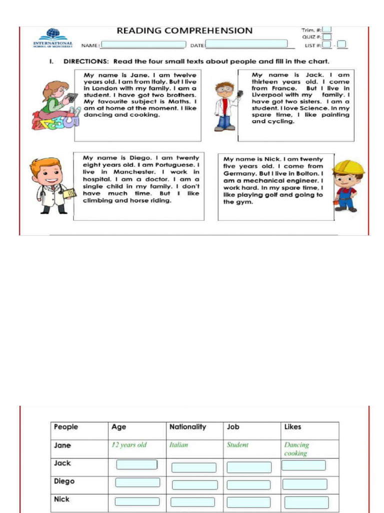 Professions and Nationalities | PDF