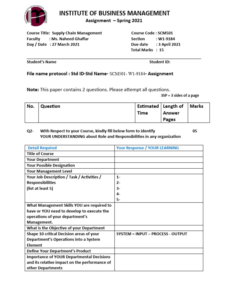 2 - SCM-Assignment | PDF