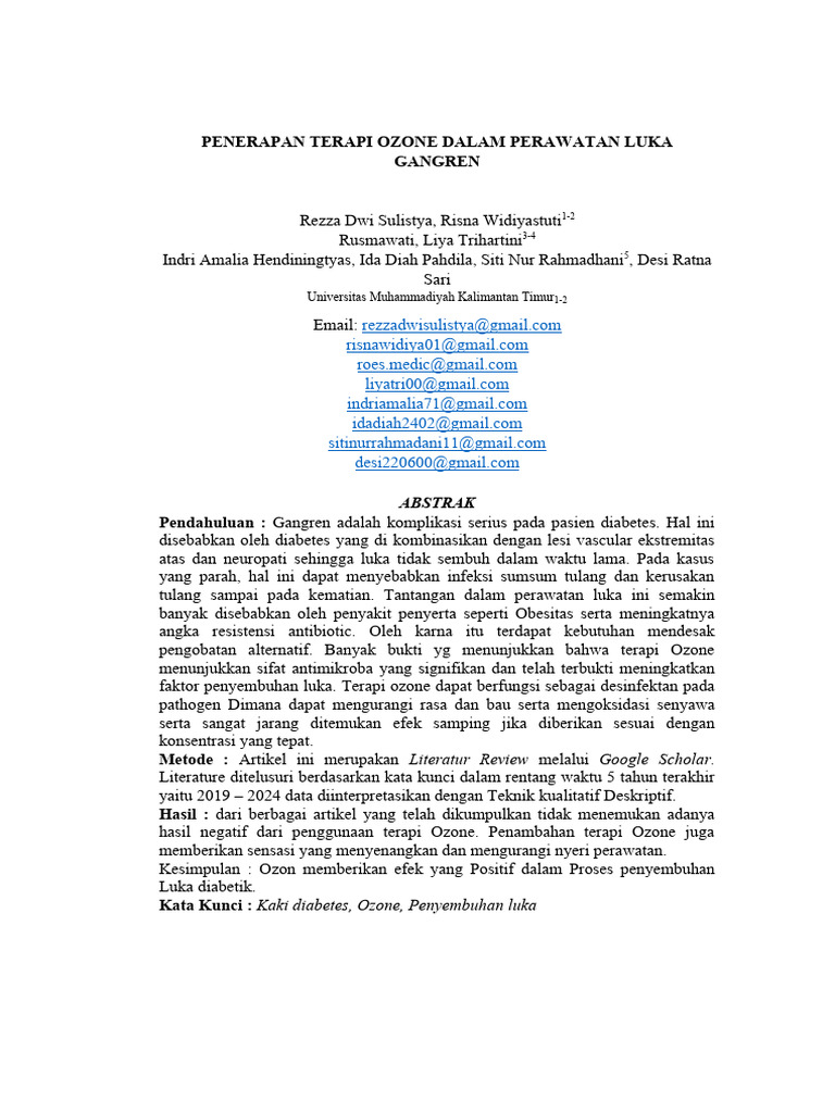 Terapi Ozone Pada Gangren | PDF | Sains & Matematika