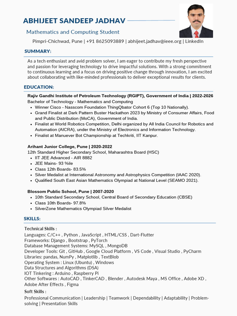 Abhijeet Jadhav Resume April 2024 | PDF | Internet Of Things | Arduino Abhijeet Jadhav Resume April 2024 | PDF | Internet Of Things | Arduino