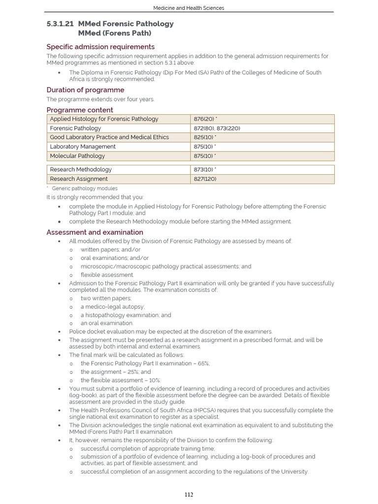 Master's Forensic Pathology | PDF | Pathology | Medicine