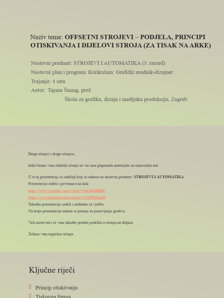 Grafički Urednik Dizajner Strojevi i Automatika Offsetni Strojevi 3. Razred | PDF