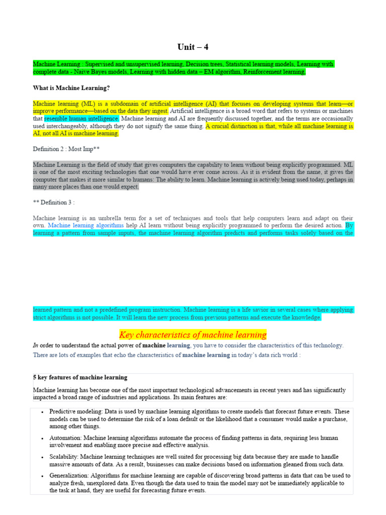 Machine Learning, history and types of ML | PDF | Machine Learning ...