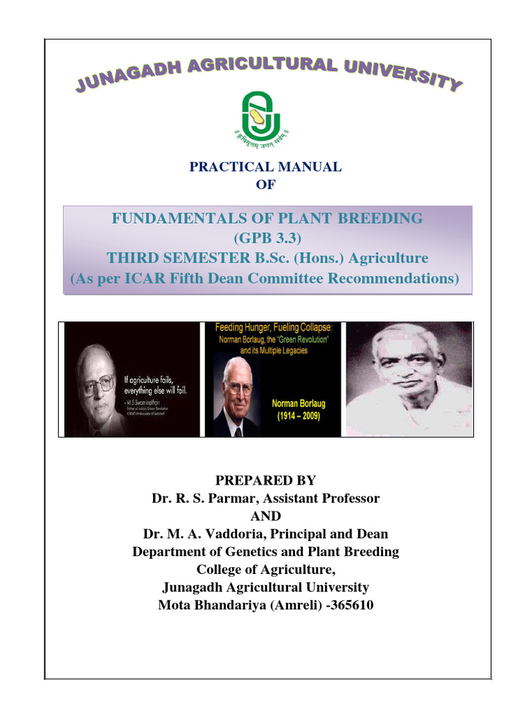 Practical Manual for Plant Breeding | PDF | Pollination | Flowers