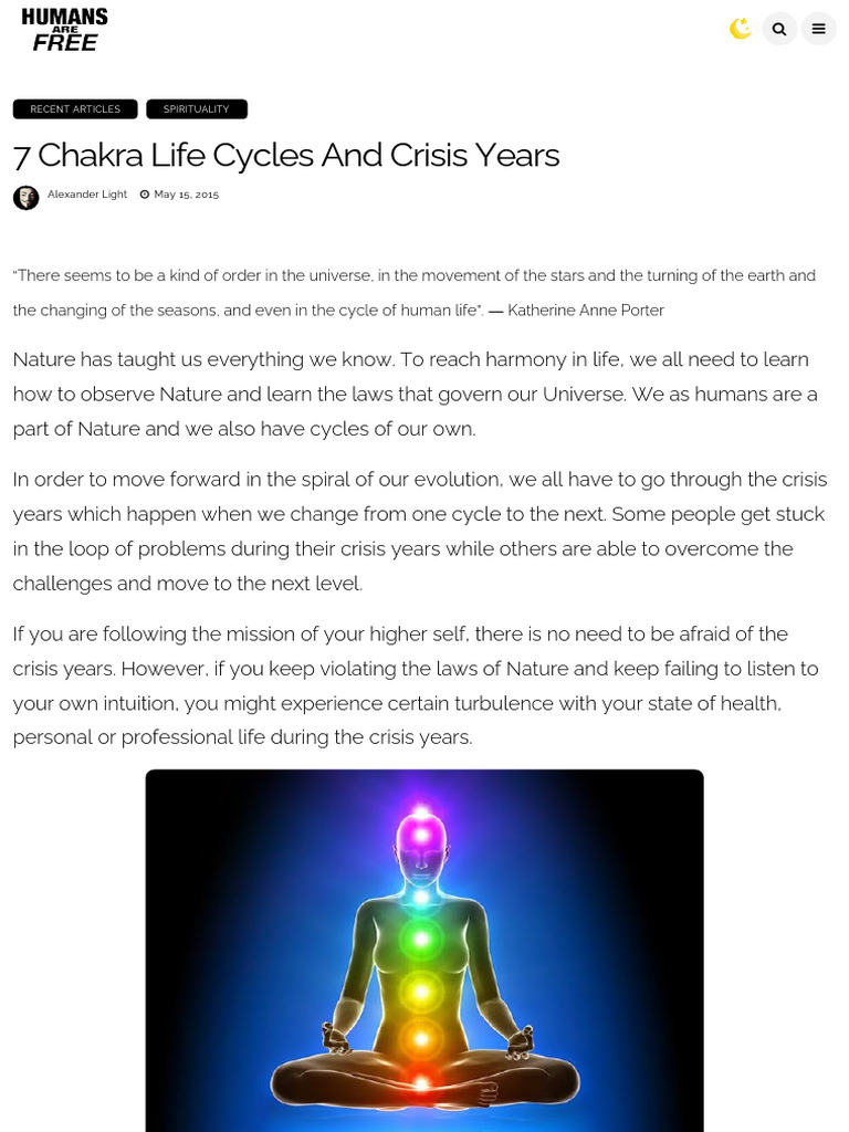 Chakra Life Cycles and Crisis Years | PDF | Chakra | Nature