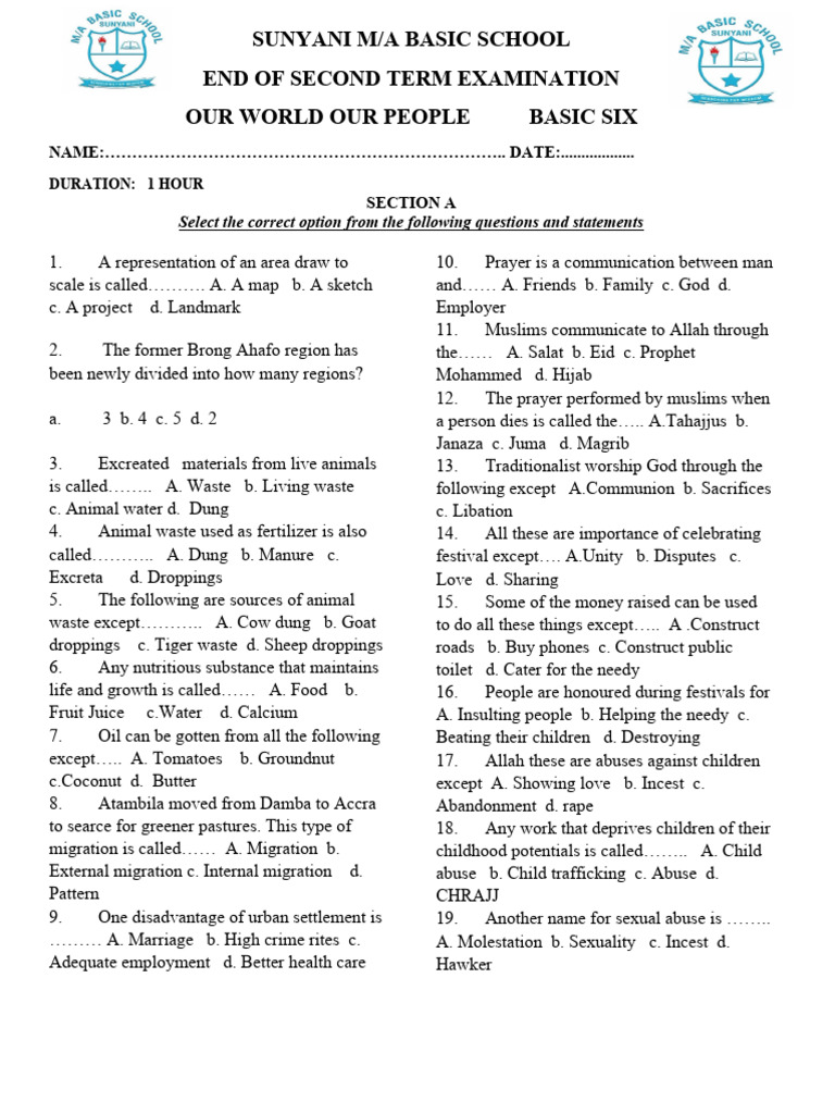 Owop Class 6 | PDF | Manure | Muhammad