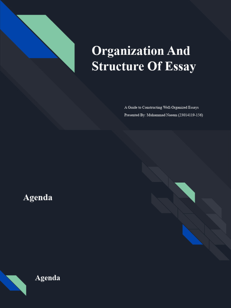 Organizing and Structure of Essay Edited | PDF | Essays | Argument