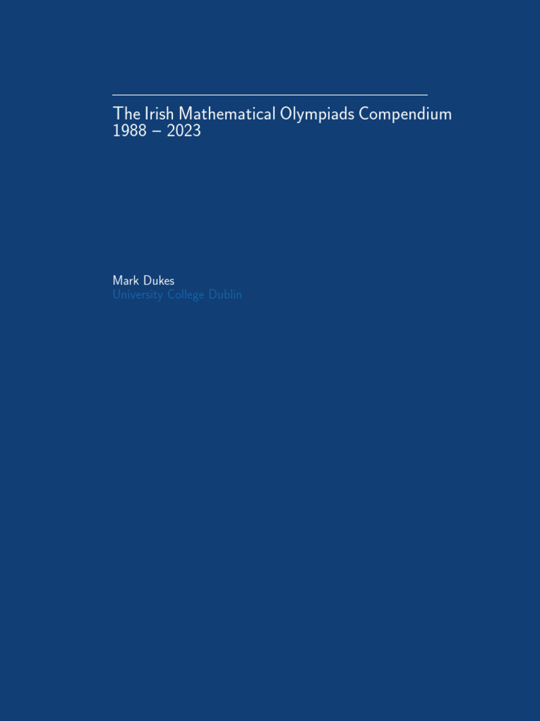 Irish Maths Olympiad Compendium | PDF | Triangle | Mathematical Objects