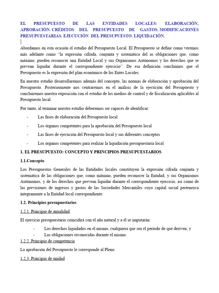 Presupuestos-Entidades-Locales-version 2 | PDF | Presupuesto | Deuda