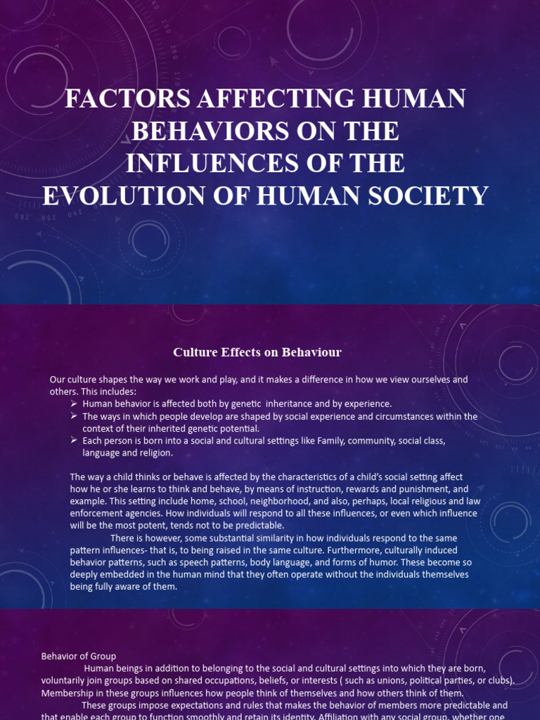 Factors Affecting Human Behaviors On The Influences of | PDF | Behavior ...