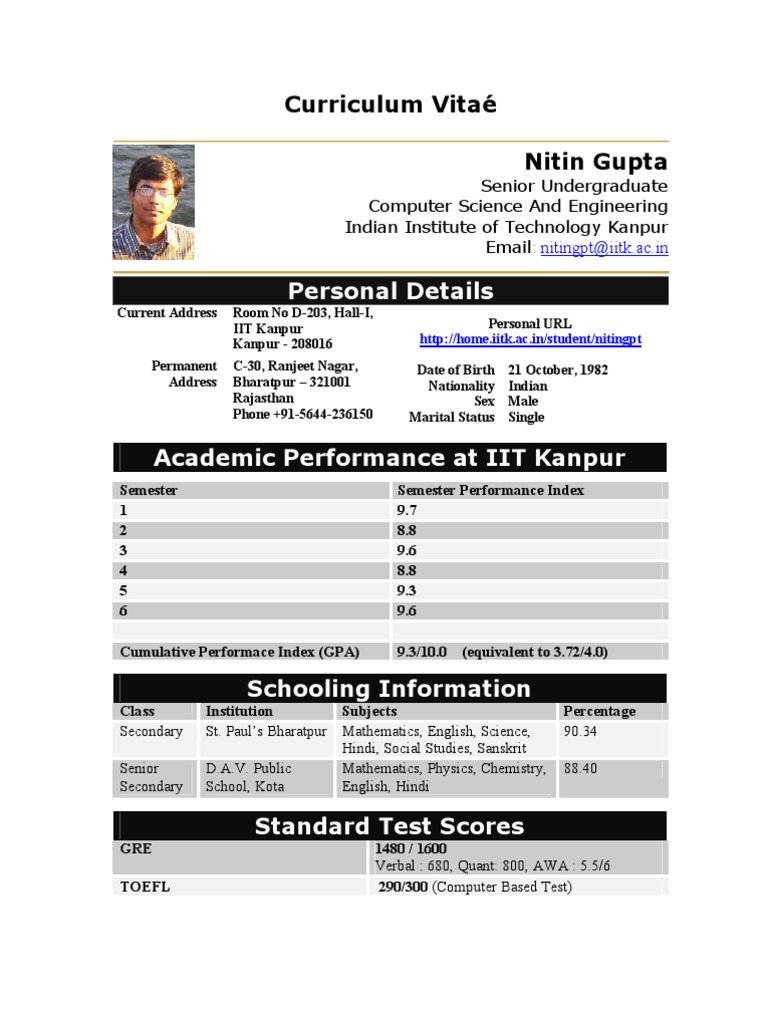 CV Nitin Gupta | PDF | Protein Folding | Sequence Alignment