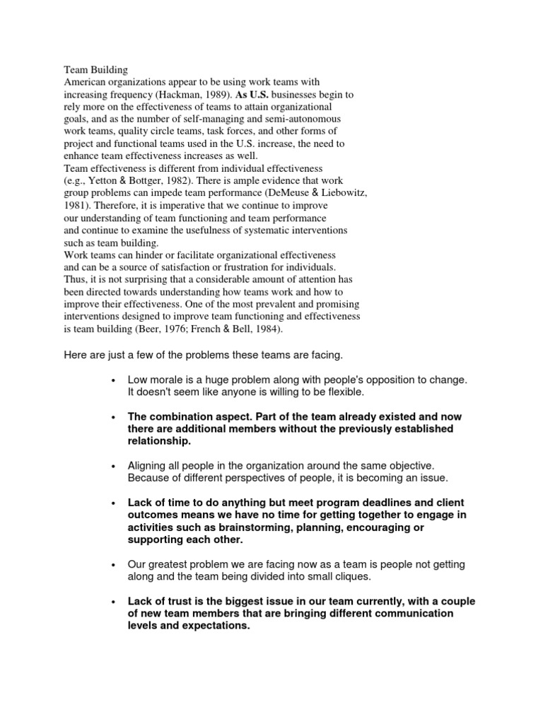 Team Building | PDF | Team Building | Leadership