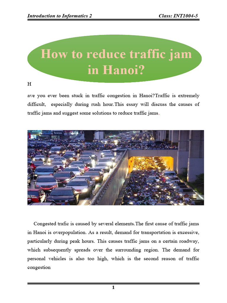 How To Reduce Traffic Jam in HN | PDF | Traffic Congestion | Traffic