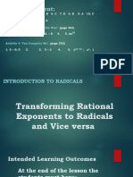 g9 PPT Radicals | PDF | Exponentiation | Square Root
