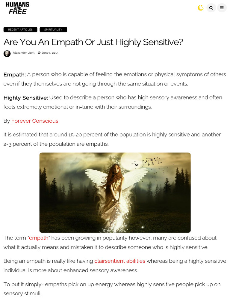 Empath vs. Highly Sensitive Person | PDF | Empathy | Emotions
