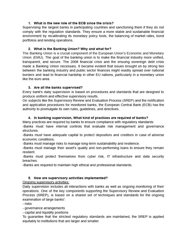 Banking Regulation and Supervision | PDF | Banks | European Central Bank