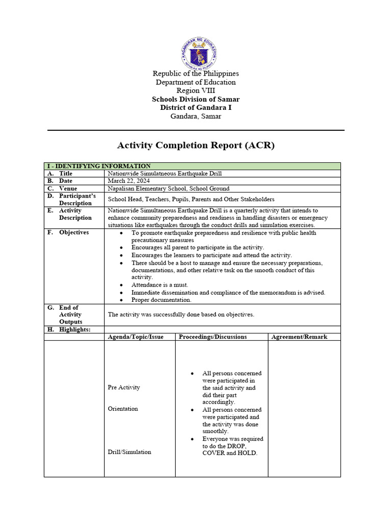 1st Quarter NSED ACR | PDF