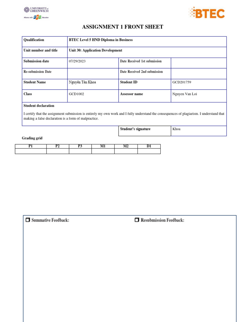 Assignment1 NguyenTanKhoa 1670 | PDF | Html | C Sharp (Programming Language)