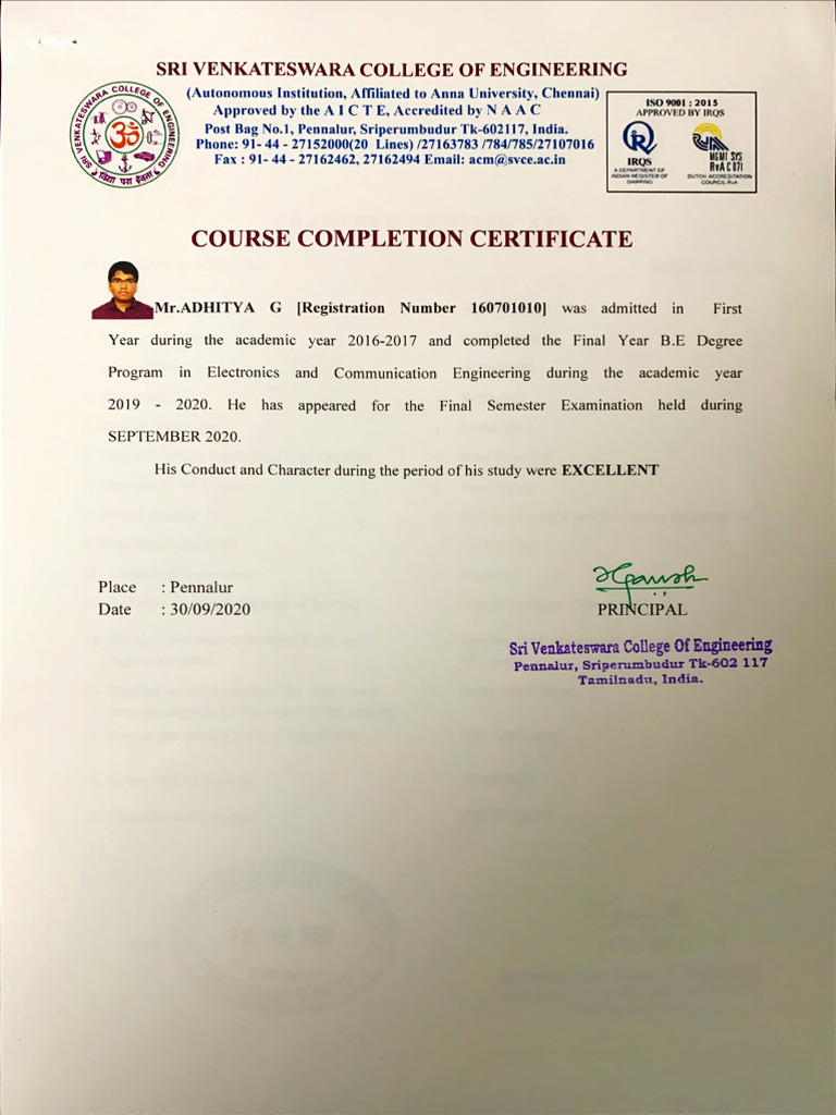 Course Completion | PDF