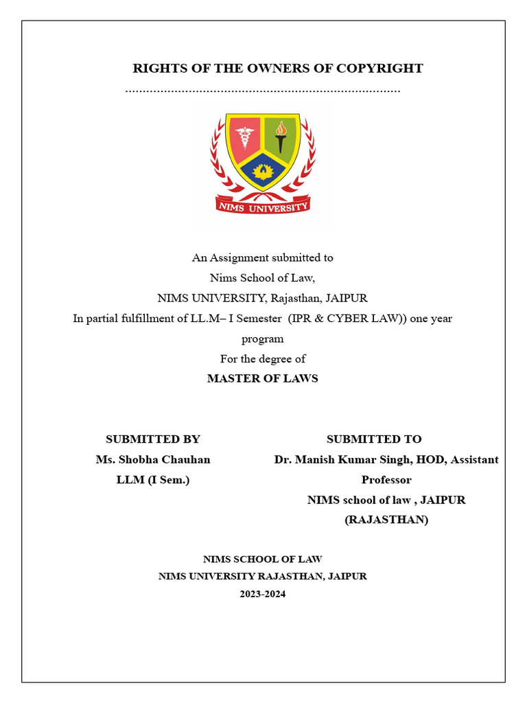 Copyright Ownership Rights in India | PDF | Copyright | Copyright ...