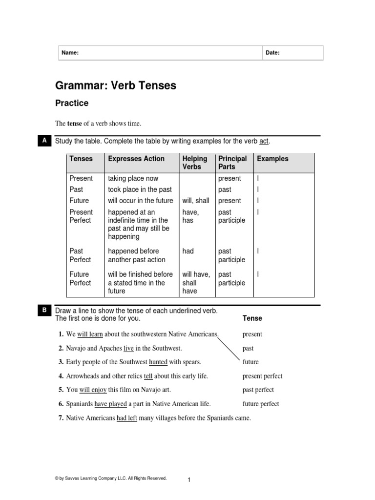 Verb Tenses | PDF | Perfect (Grammar) | Verb