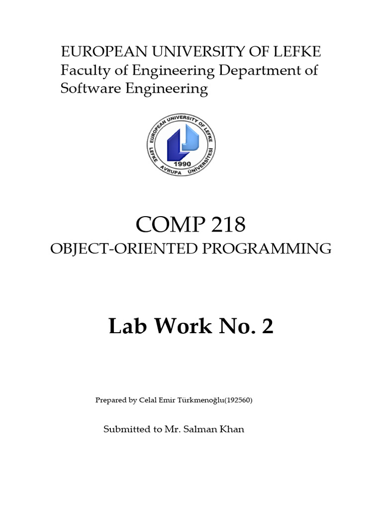 COMP 218: Lab Work No. 2 | Download Free PDF | Computer Programming | Programming Paradigms