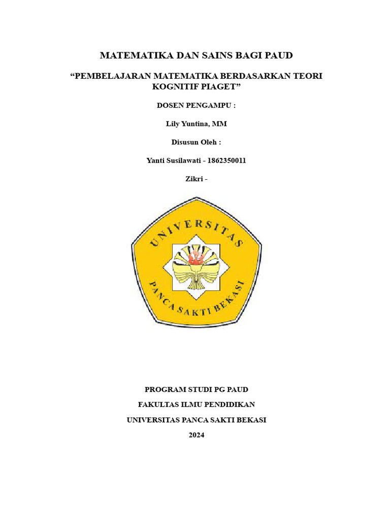 Makalah Matematika Dan Sains Bagi Paud | PDF | Pengembangan Diri