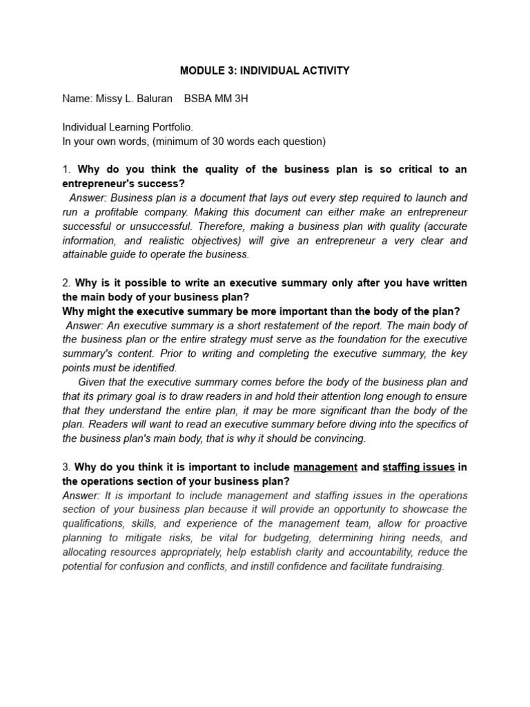 Module 3 - Individual Activity | Download Free PDF | Entrepreneurship ...