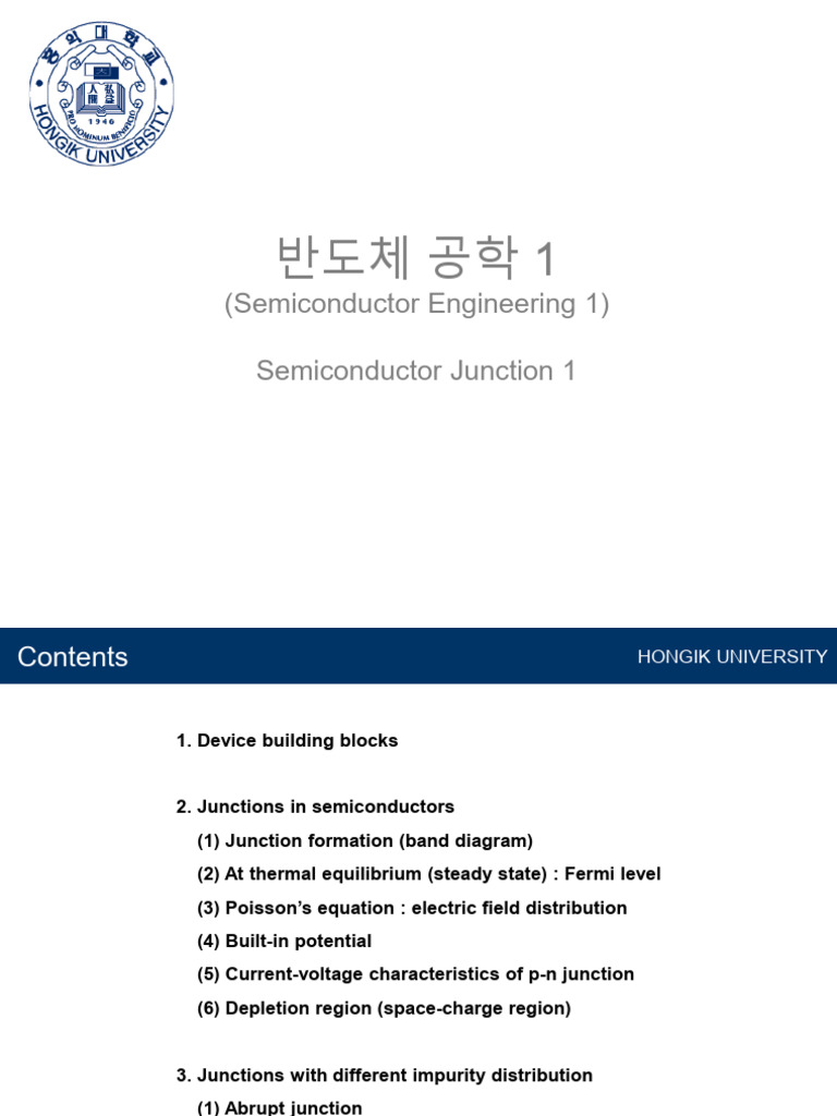 W4 - SE1 - Semiconductor Junction 1 | PDF | P–N Junction | Semiconductors