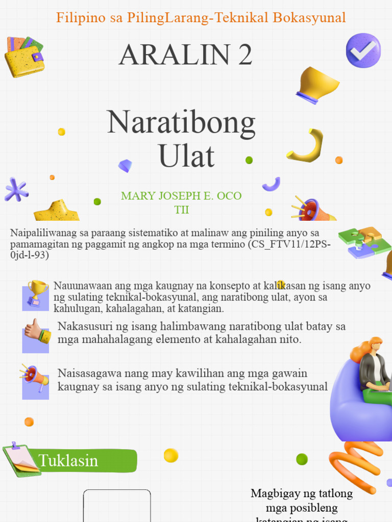 q2 Aralin 2 Naratibong Ulat | PDF