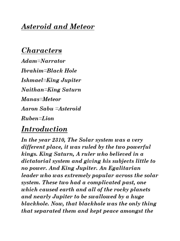 Asteroid and Meteor | PDF