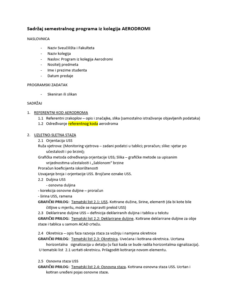 Sadrzaj Programa | PDF