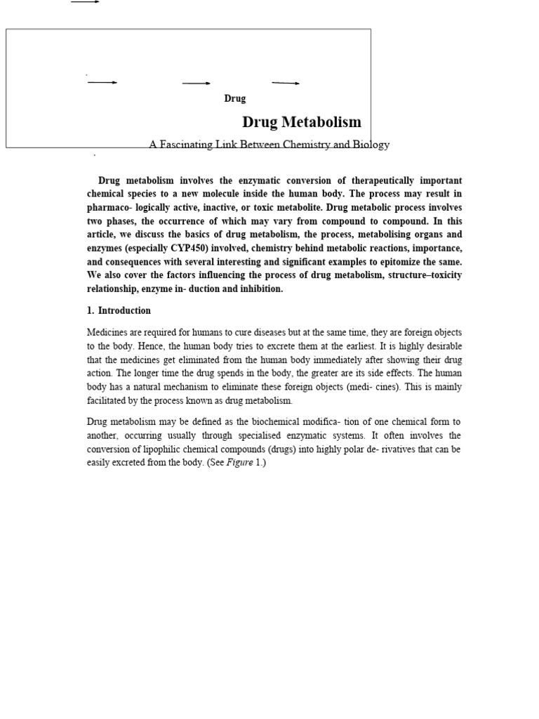 Drug Metabolism | PDF | Drug Metabolism | Cytochrome P450