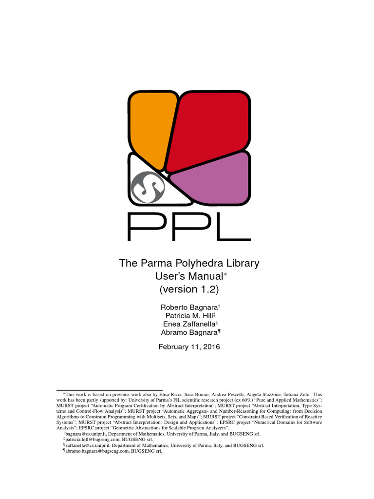 The Parma Polyhedra Library User’s Manual (version 1.2) | PDF | Class (Computer Programming ...