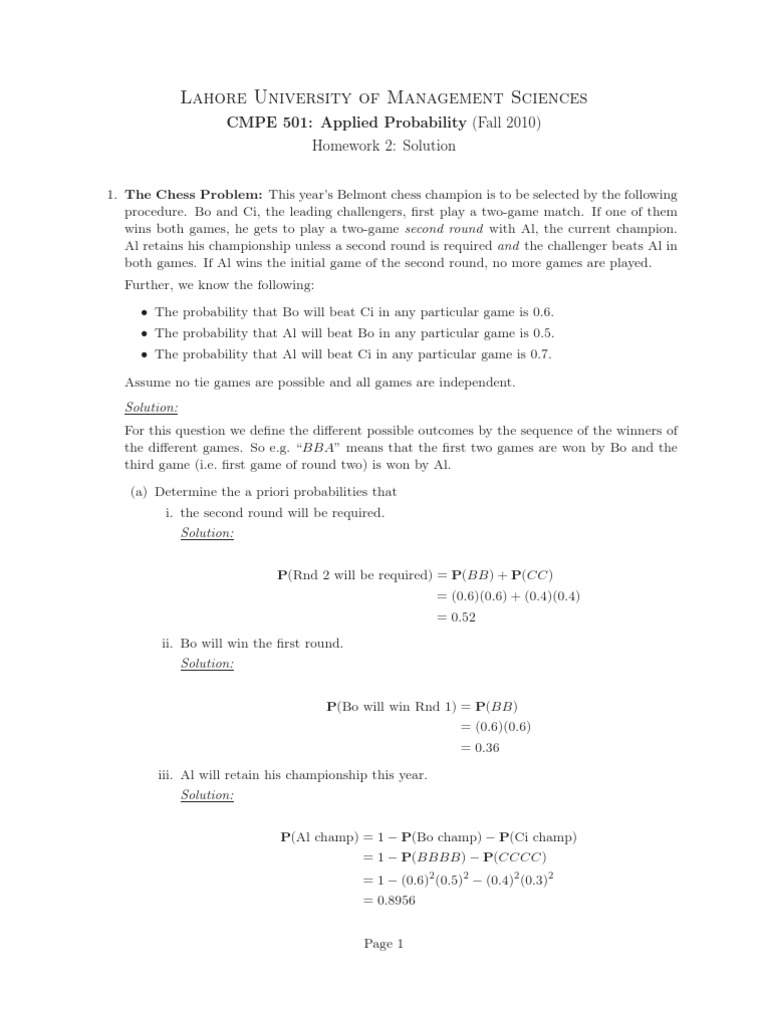 Homework 02 Solution | PDF | Dice | Probability