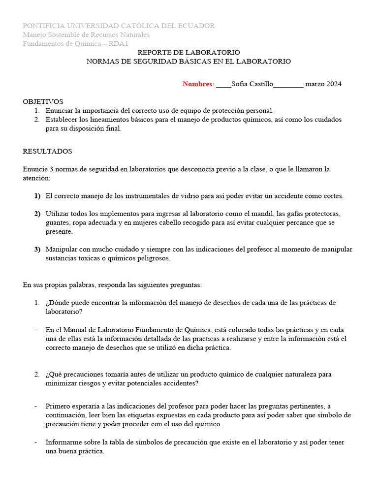 Reporte Lab No1 | PDF | Laboratorios