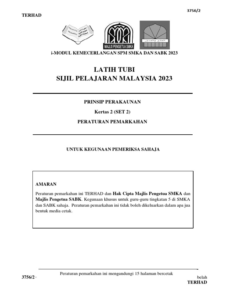 K2 Set 2 Trial SMKA & SABK - Skema | PDF