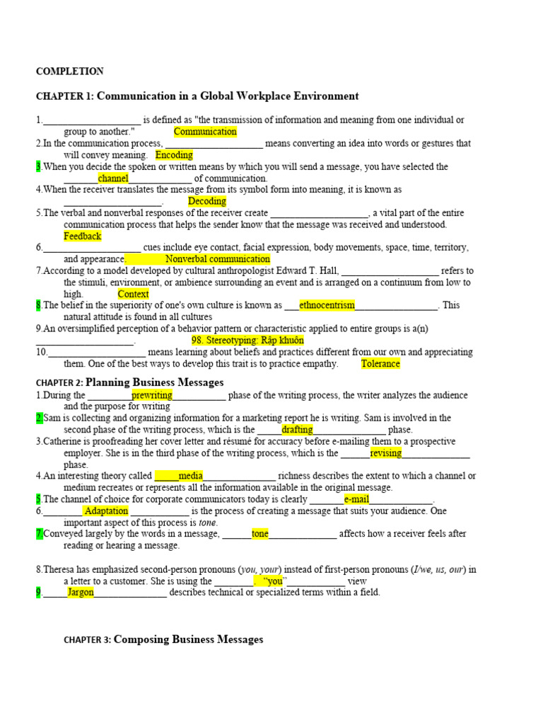 12e.COMPLETION for sts | PDF | Communication | Nonverbal Communication