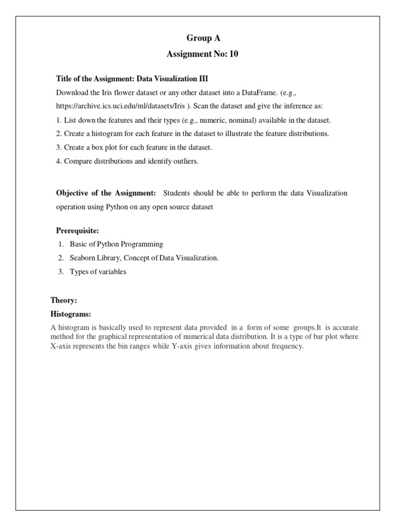 DSBDA Lab Assignment No 10 | PDF | Histogram | Applied Mathematics