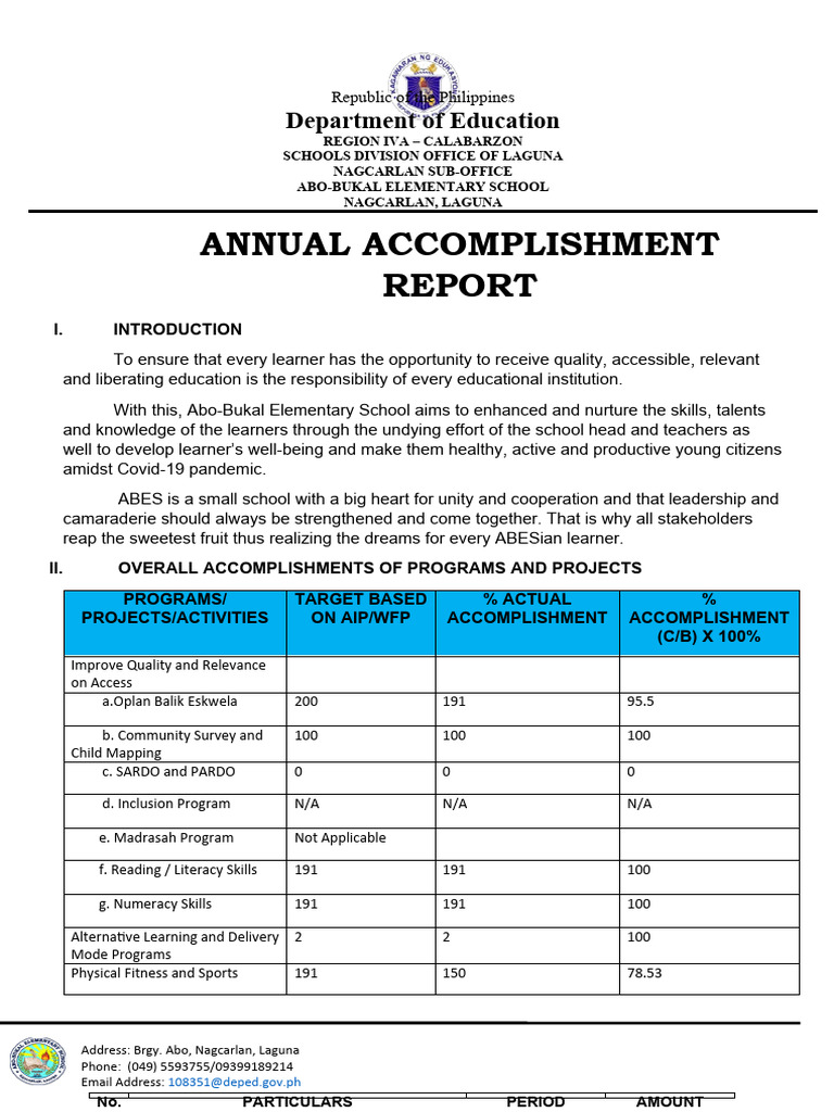 Annual Accomplishment Report | Download Free PDF | Waste Management ...