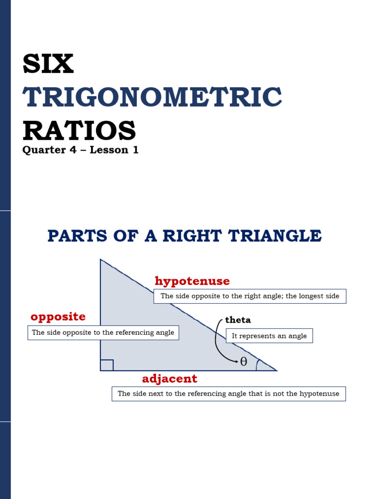 Q4 L1 Six Trigonometric Ratios | PDF | Trigonometric Functions ...