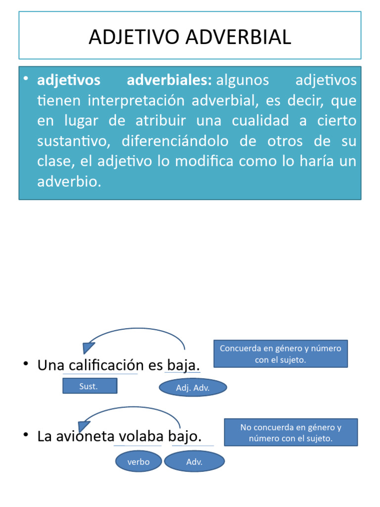 ADJETIVO ADVERBIAL-Adverbio Adjetival | PDF