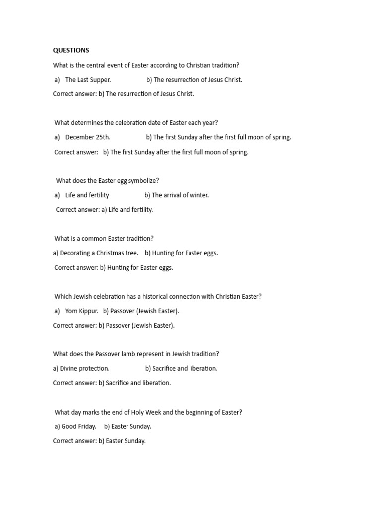 Questions of Easter | PDF