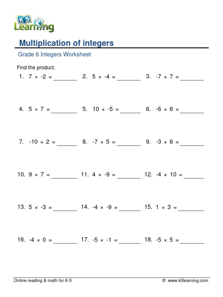 Multiplication of Integers | PDF | Mathematics | Arithmetic