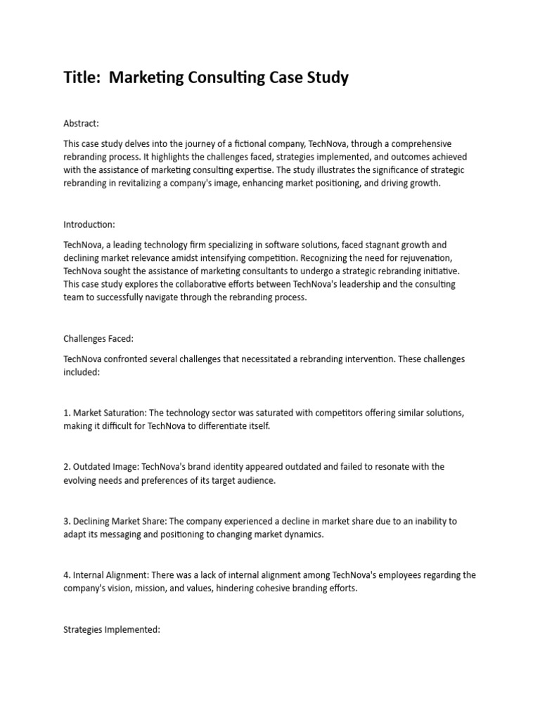 Case Study Exa | PDF | Brand | Competitive Advantage