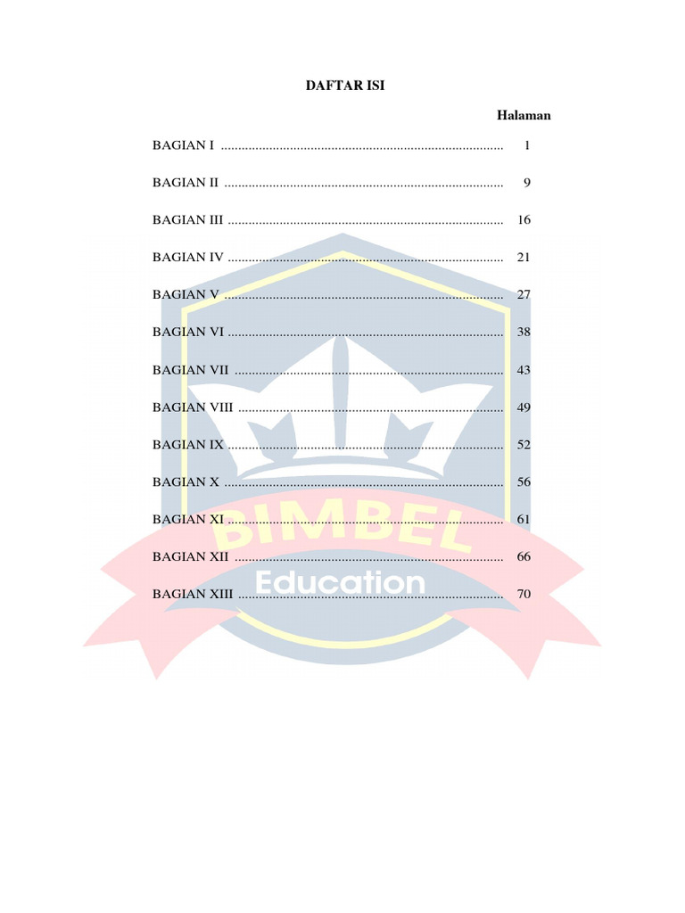 Daftar Isi Bindo | PDF