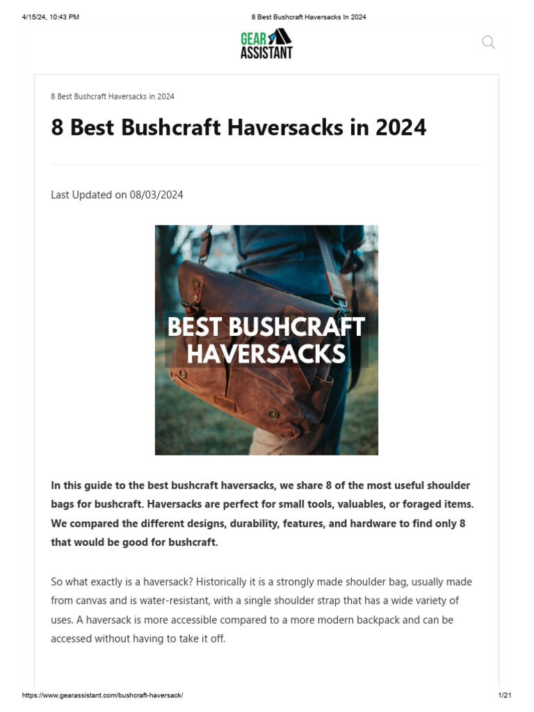 8 Best Bushcraft Haversacks in 2024 | PDF | Backpack