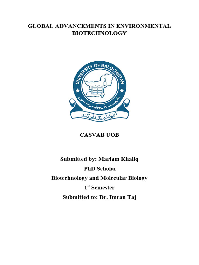 Maryam Assignment | PDF | Biodegradation | Sewage Treatment Maryam Assignment | PDF | Biodegradation | Sewage Treatment