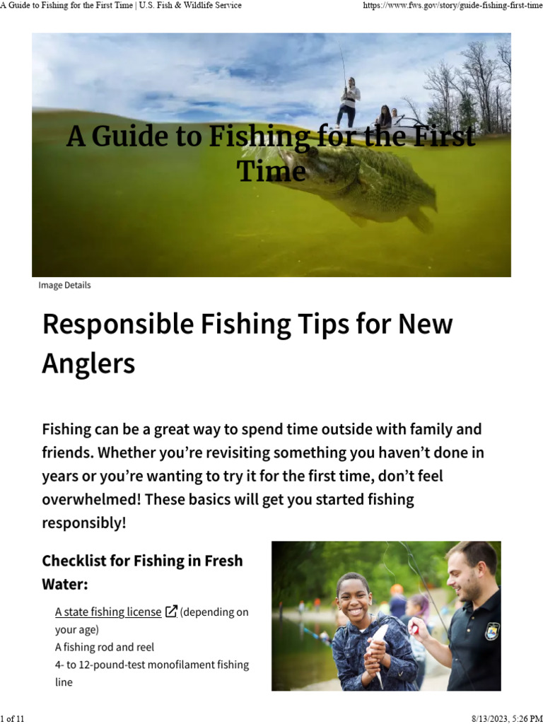 A Guide To Fishing For The First Time U.S. Fish & Wildlife Service | Download Free PDF | Fishing ...
