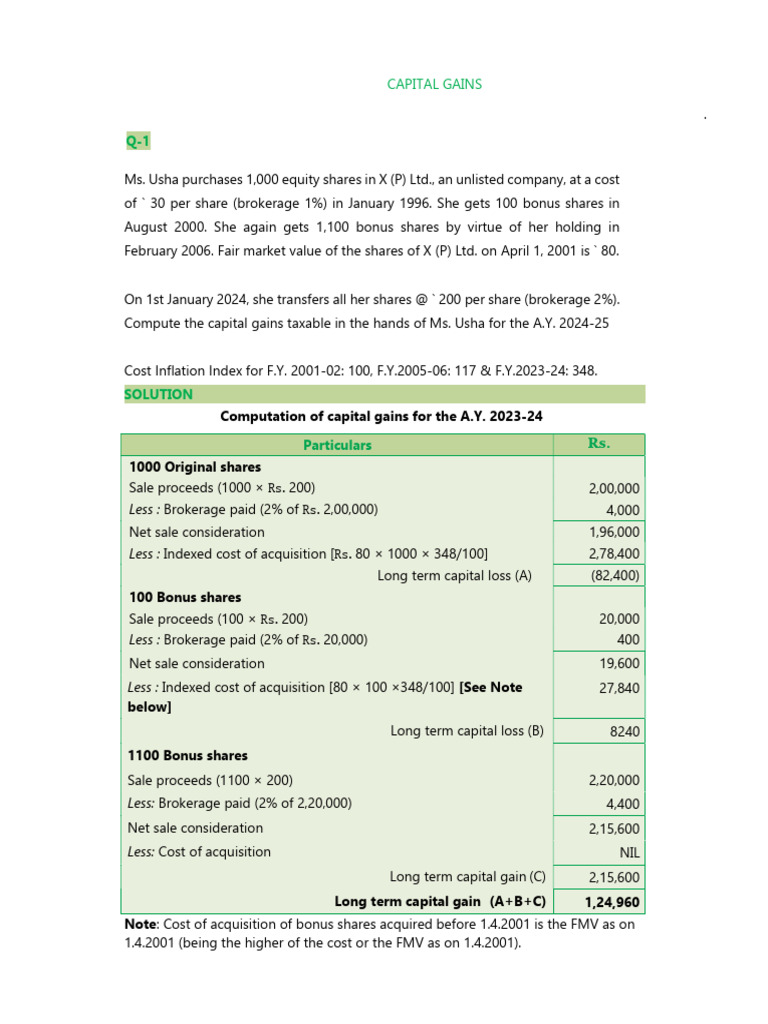 CG Extra Sum May 24 Nov 24 | PDF | Capital Gains Tax | Capital Gain